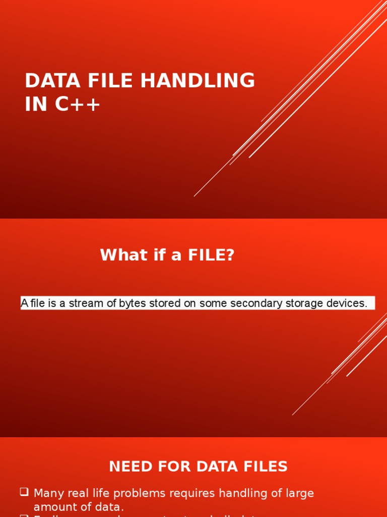 Data File Handling IN C++ | PDF | Text File | Computer File