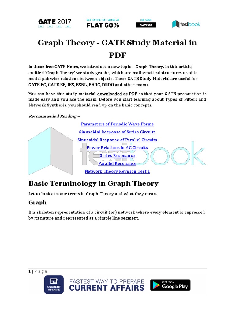 GATE Graph Theory Study Material PDF | PDF | Vertex (Graph Theory) | Matrix (Mathematics)