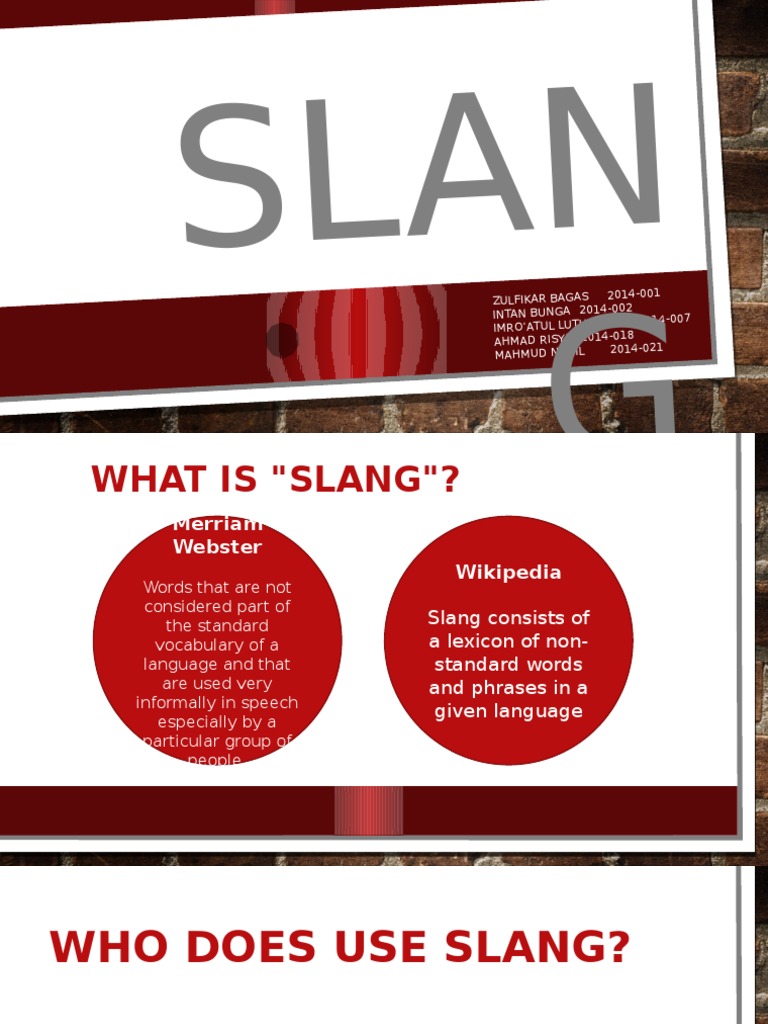 Slang | PDF | Slang | Lexicology