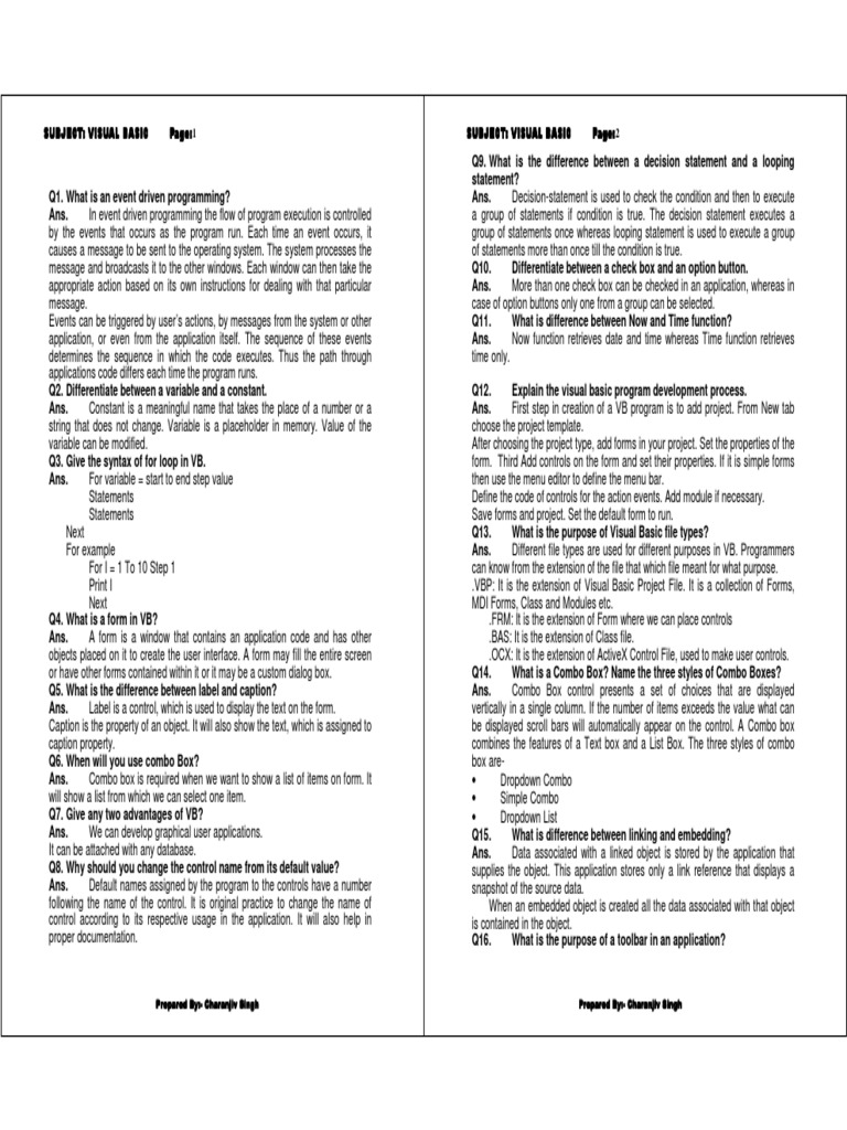 Visual Basic | PDF | Integrated Development Environment | Subroutine