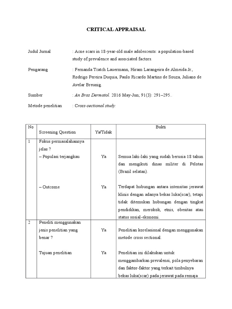 Critical Appraisal | PDF