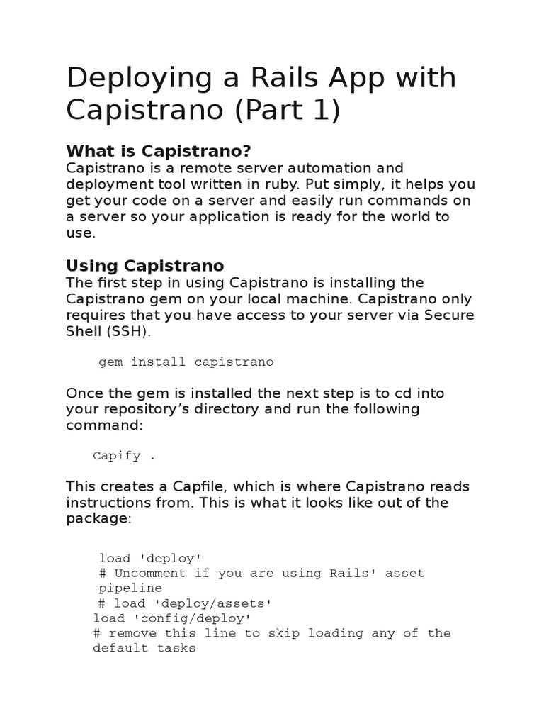 Deploying A Rails App With Capistrano Pdf Secure Shell Version 0635