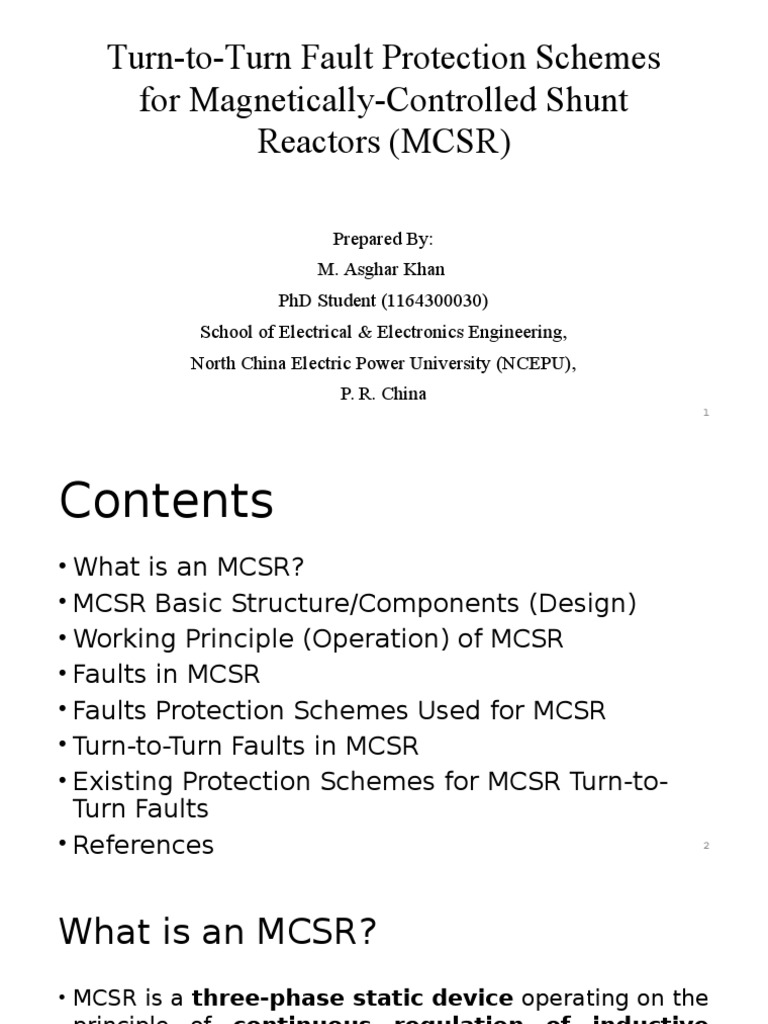 Turn-to-Turn Fault Protection Schemes For Magnetically-Controlled Shunt ...