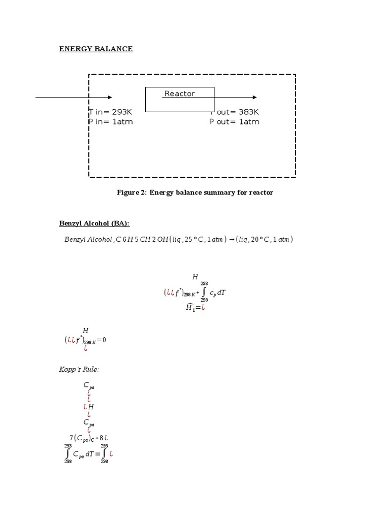 Reactor: Energy Balance | PDF | Science & Mathematics