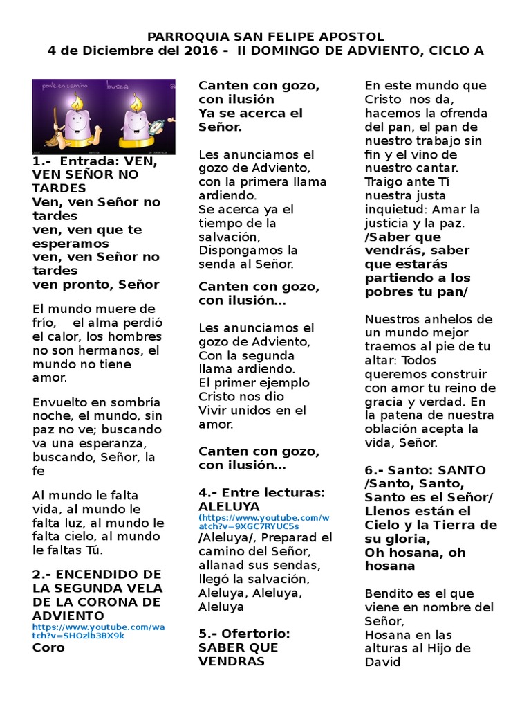 Cantos Segundo Domingo Adviento Ciclo A Dic 4 2016docx Adviento Cristo Título 
