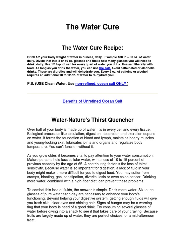 The Water Cure | PDF | Magnesium | Calcium