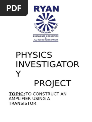 Transistor as an amplifier physics project