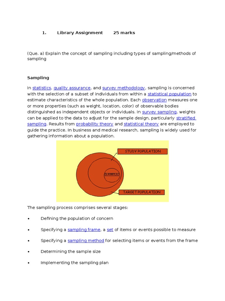 Library Assignment 25 Marks | PDF | Stratified Sampling | Sampling (Statistics)