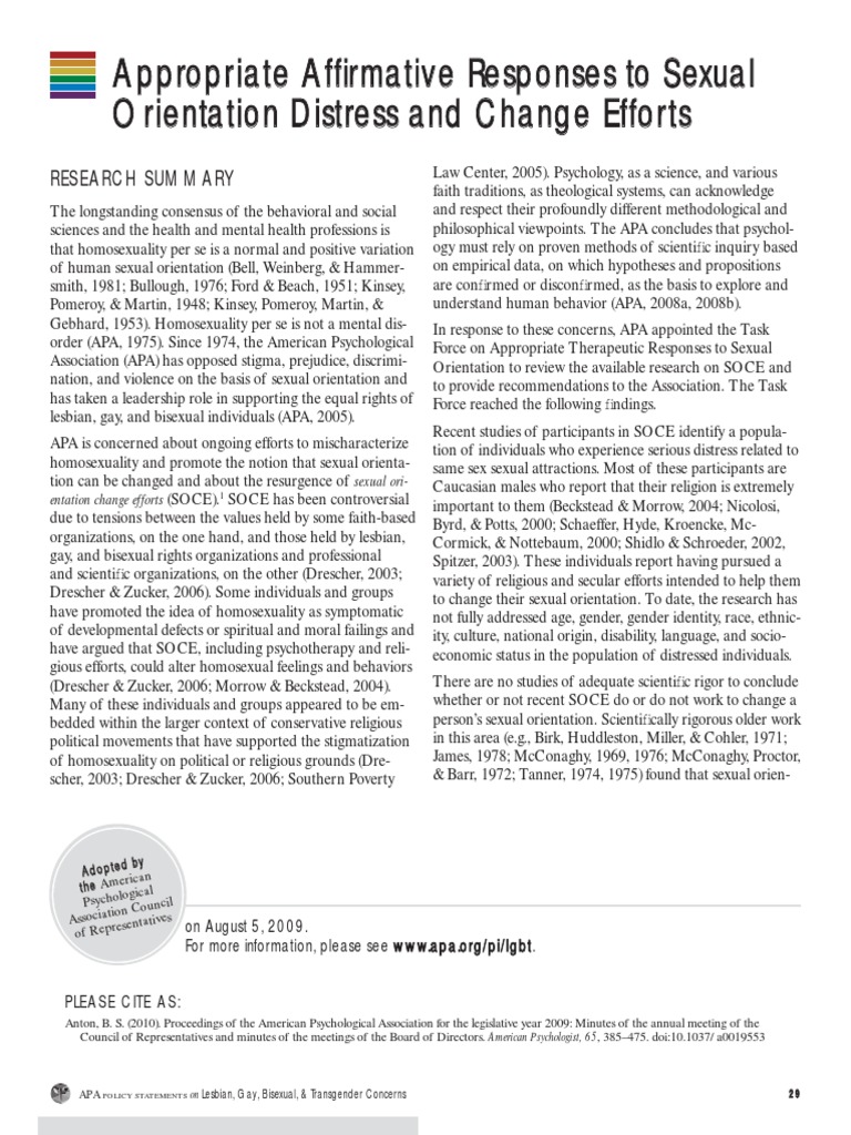 Sexual Orientation | PDF | American Psychological Association | Sexual ...