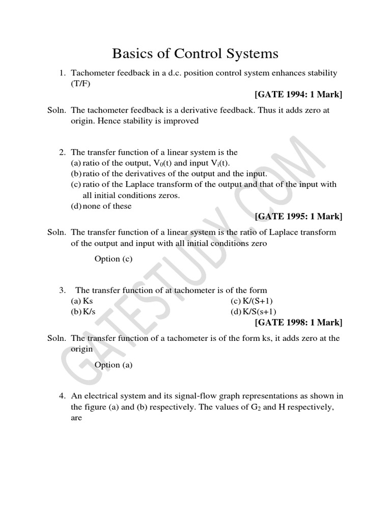 Control Systems Basics and Solutions | PDF | Systems Science | Cybernetics