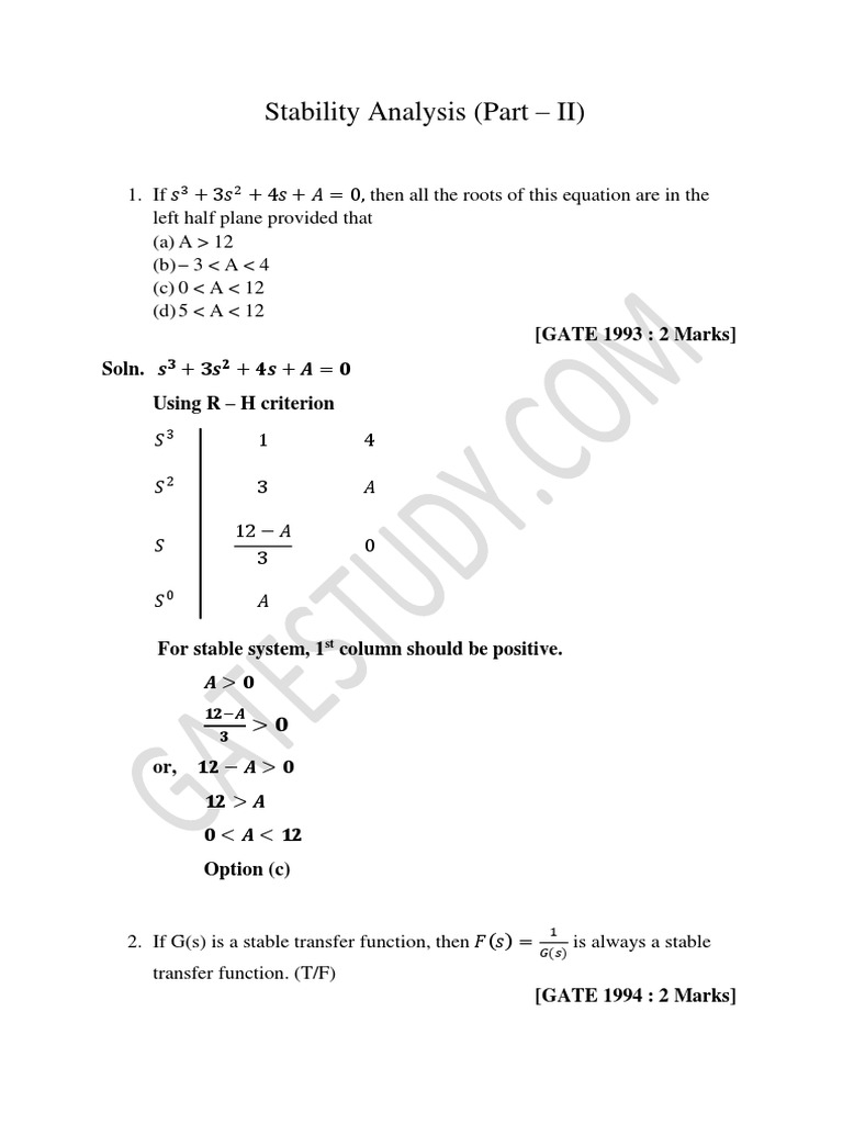 Stability Analysis Part II | PDF | Stability Theory | Control Theory
