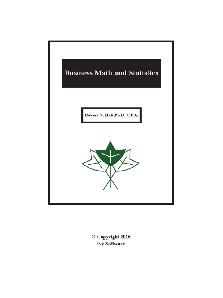 Business Math and Statistics Textbook | PDF | Cartesian Coordinate ...