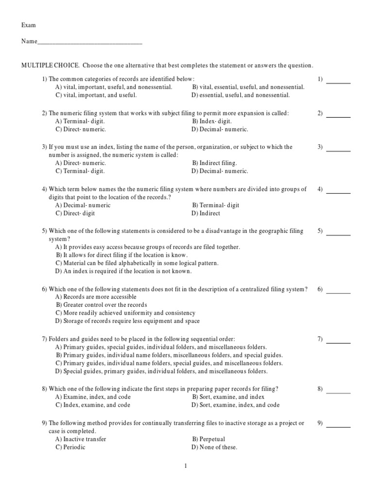 MULTIPLE CHOICE. Choose The One Alternative That Best Completes The ...
