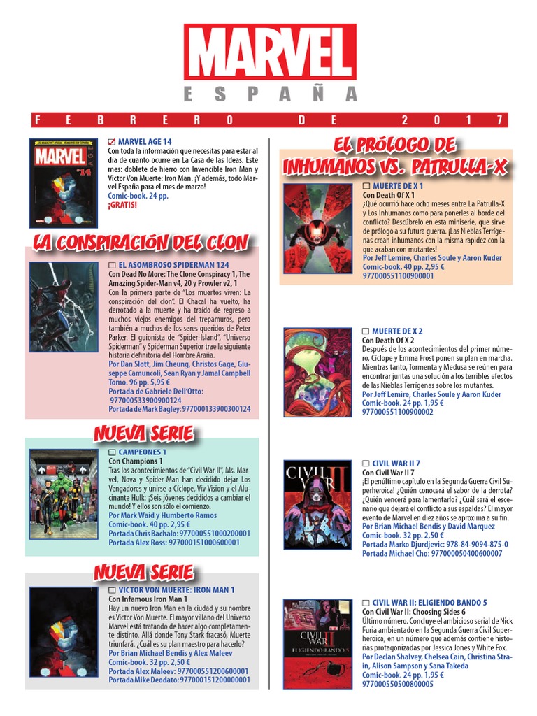 Catálogo FEBRERO 2017 Marvel | PDF