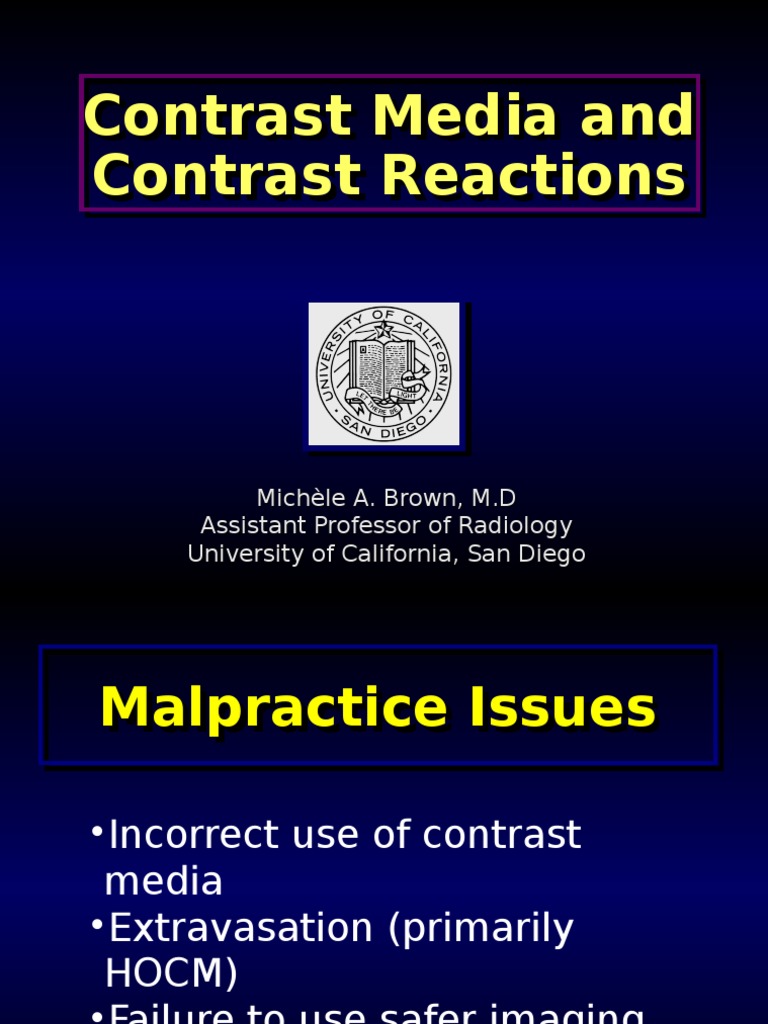 Contrast Media Use and Reactions Guide | PDF | Clinical Medicine ...