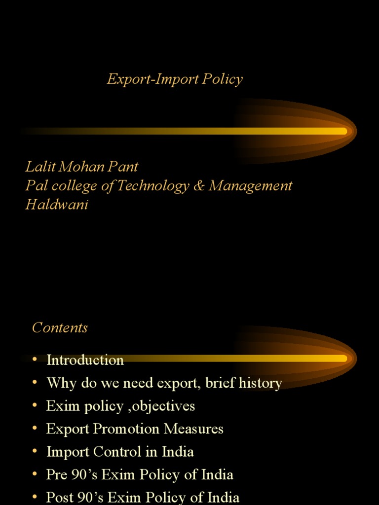 EXIM Policy | PDF | Exports | Economic Growth