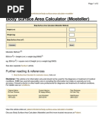 Understanding Body Surface Area Calculations | PDF | Nursing | Chemotherapy