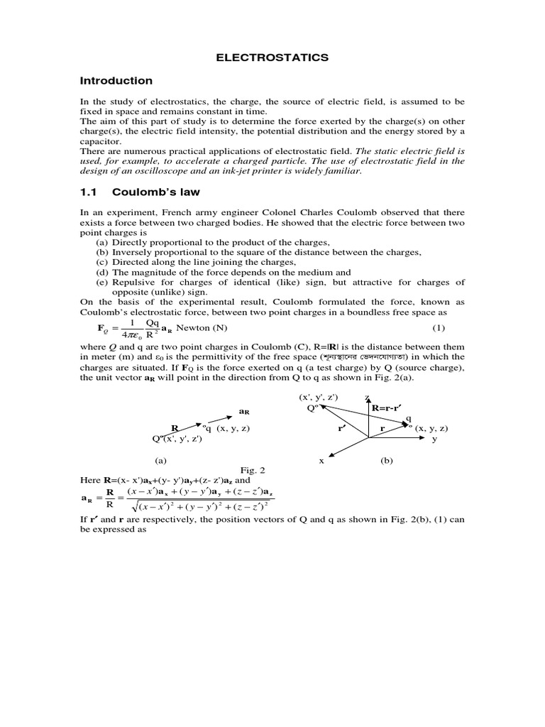 Electrostatics | PDF | Electrostatics | Electric Field