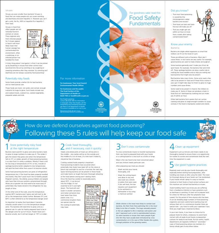 Food Safety Fundamentals (Pamplet) | Download Free PDF | Foodborne ...