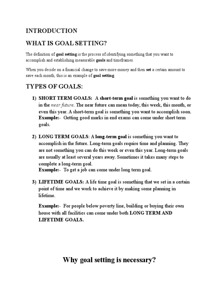 Goal Settings - Team 2 | PDF | Goal | Goal Setting