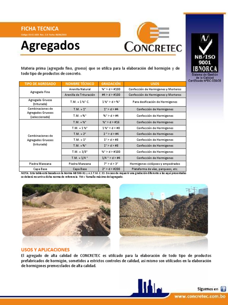 AGREGADOS | PDF | edificio | Hormigón