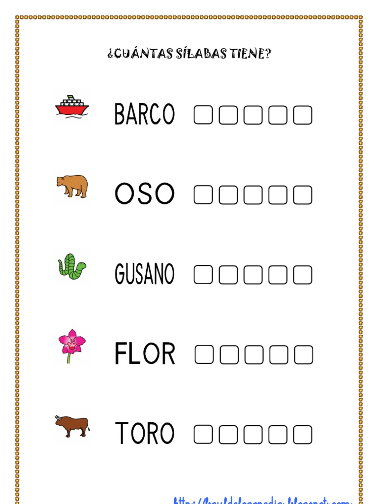 Conciencia Fonológica - Contar Silabas | PDF