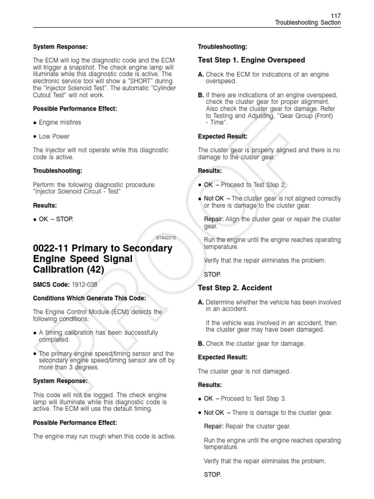 0022-11 Primary To Secondary Engine Speed Signal Calibration | PDF | Troubleshooting | Fuel ...