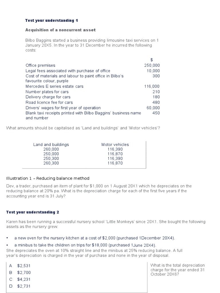 Test Your Understanding 1 | PDF | Depreciation | Accounting