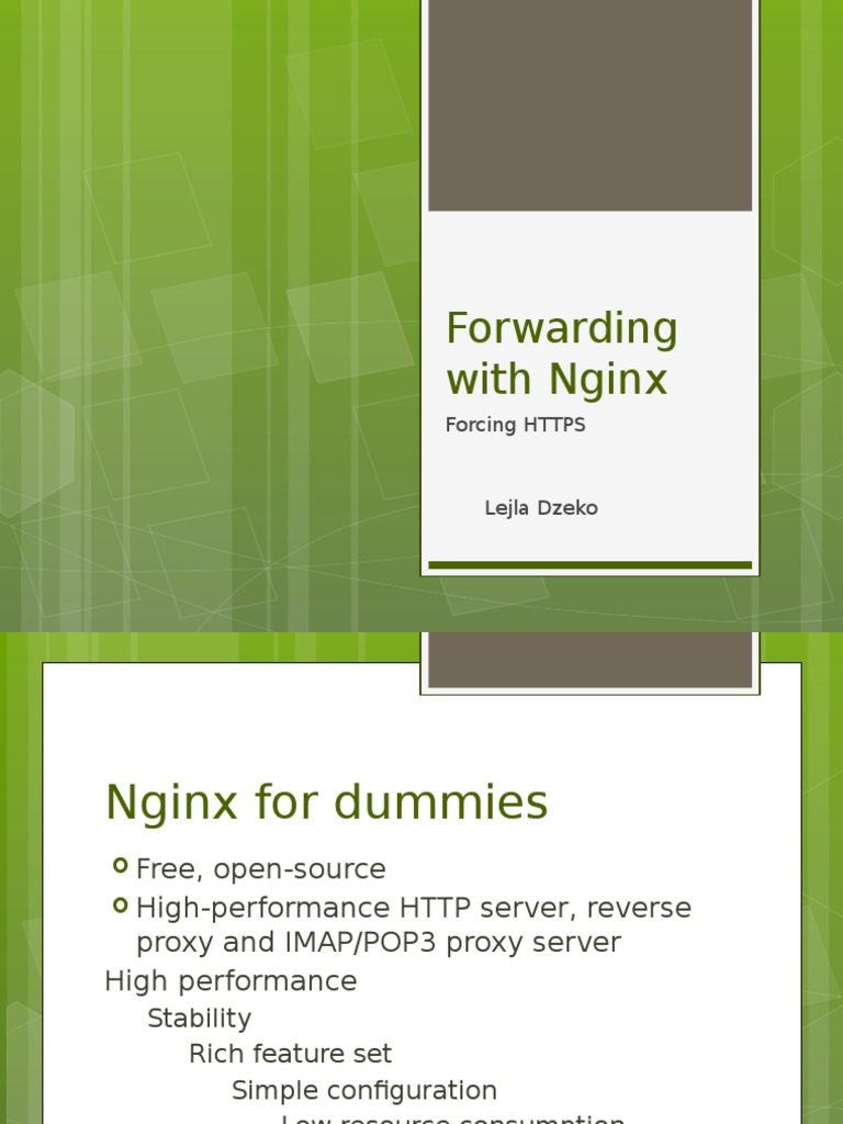 Forwarding With Nginx: Forcing HTTPS | PDF | Proxy Server | Application Layer Protocols