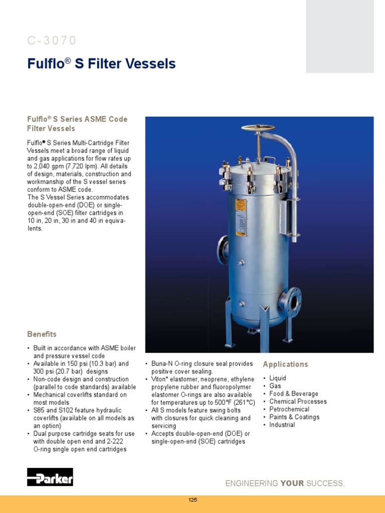 Fulflo S Series Asme Code Filter Vessels | PDF | Chemistry | Science