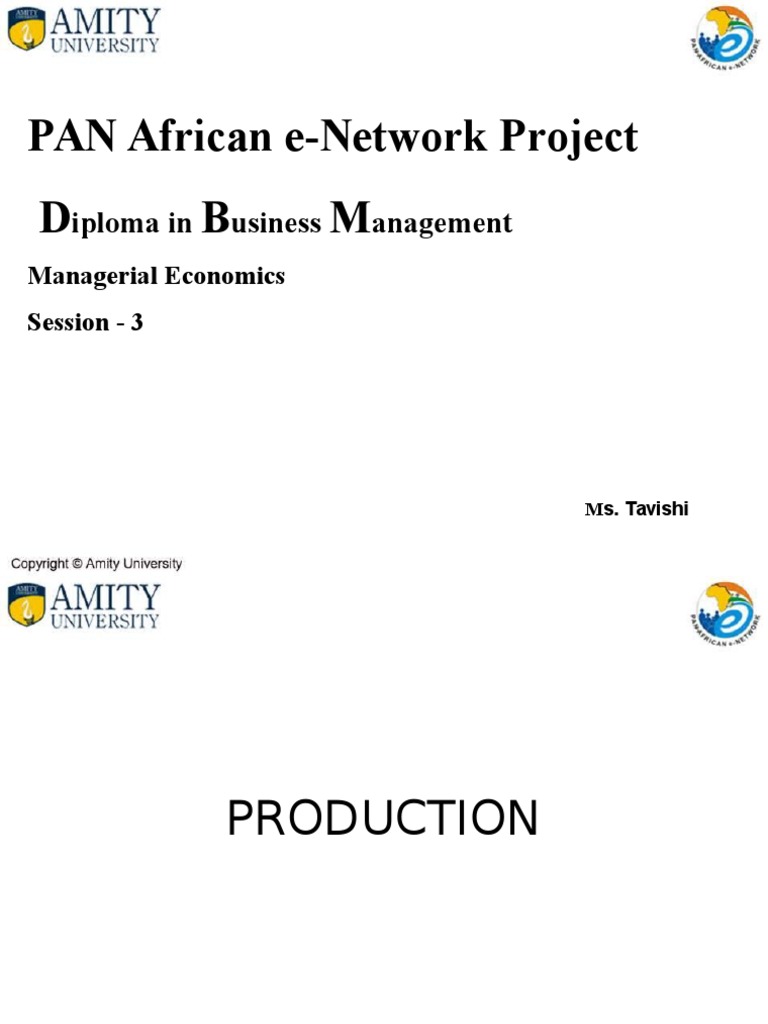 PAN African E-Network Project D B M: Iploma in Usiness Anagement | PDF | Production Function ...
