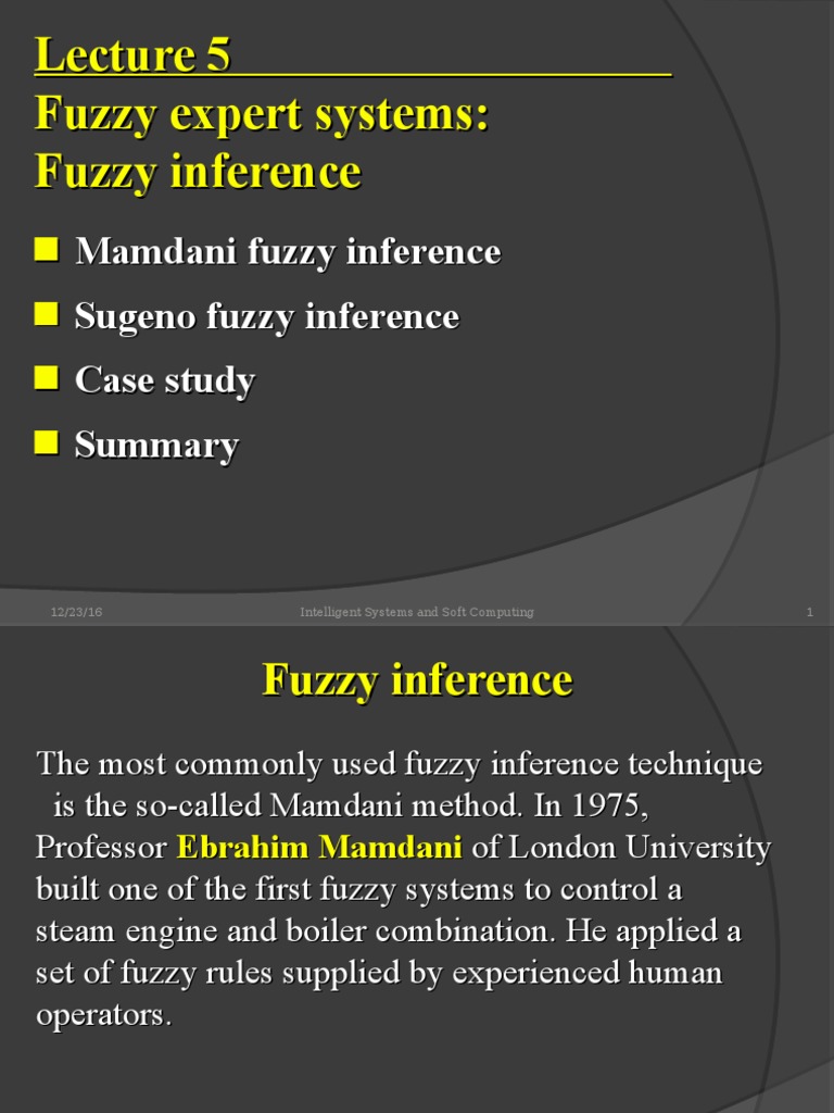 Fuzzy Expert Systems: Fuzzy Inference | PDF | Fuzzy Logic | Logic