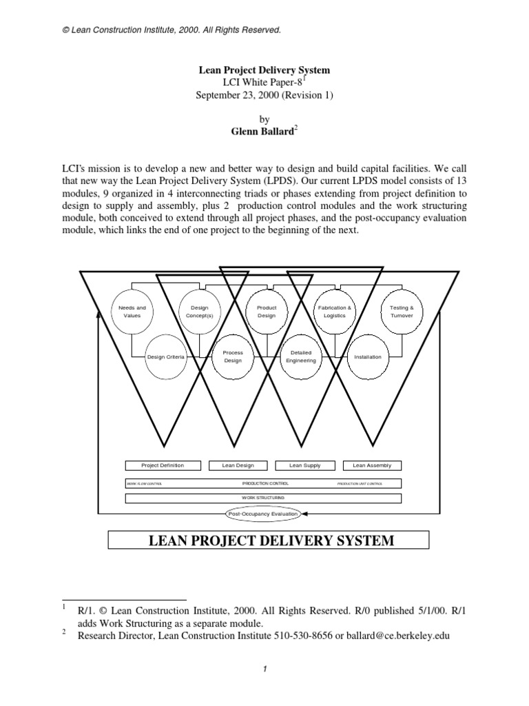 Lean Project Delivery System | PDF | Lean Manufacturing | Operations ...