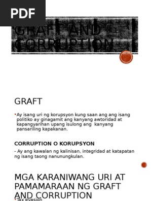 Graft And Corruption Tagalog
