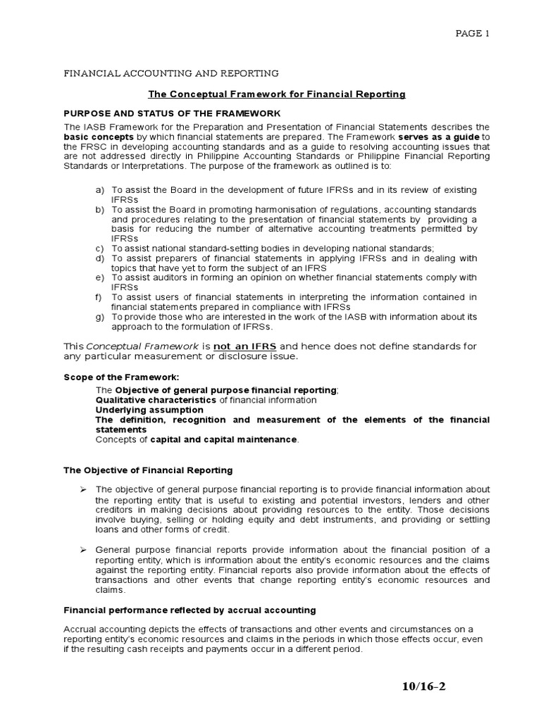 Conceptual Framework for Financial Reporting | PDF | Financial Capital ...