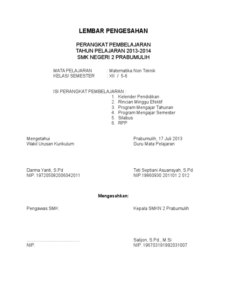 Lembar Pengesahan | PDF | Karier & Perkembangan