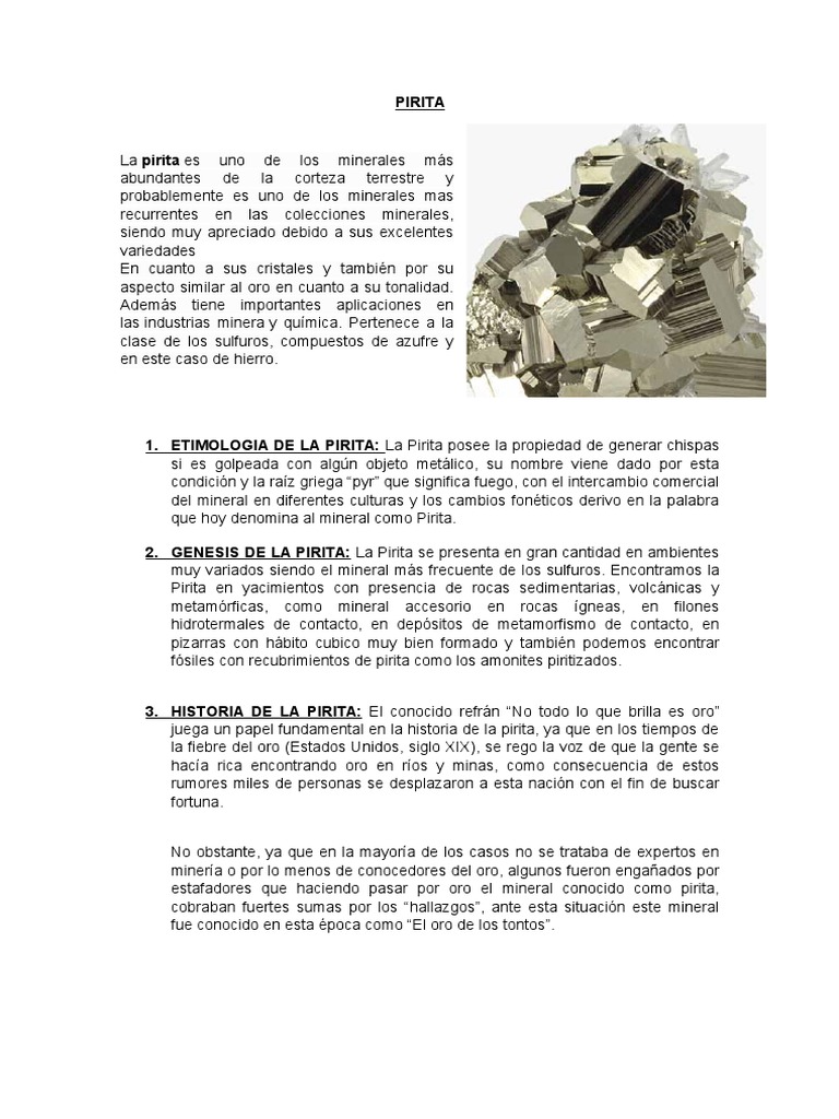 La pirita: características, formación y usos de un mineral abundante ...