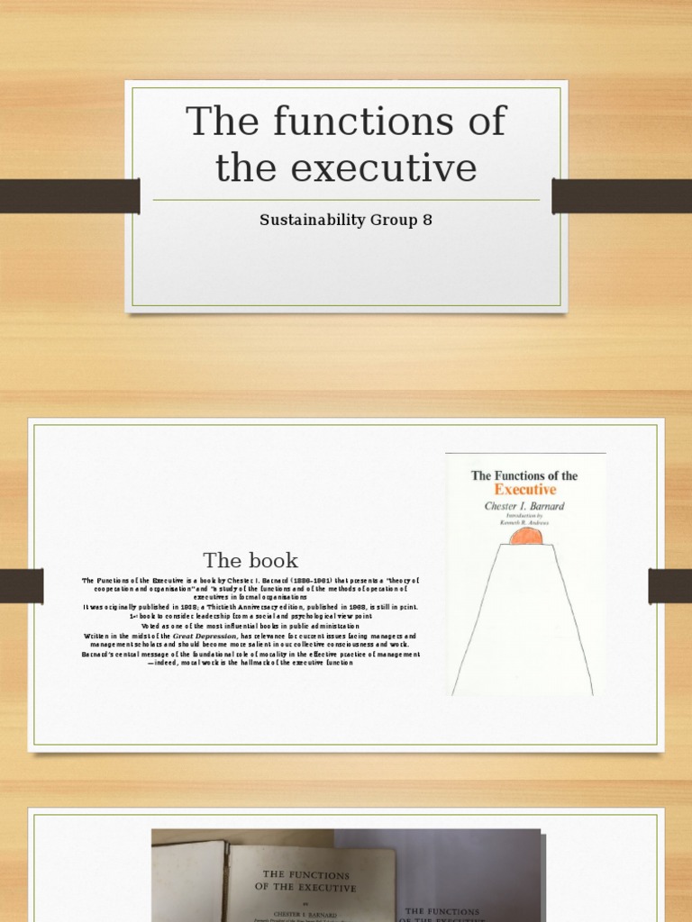 Functions of The Executive | PDF | Leadership | Morality
