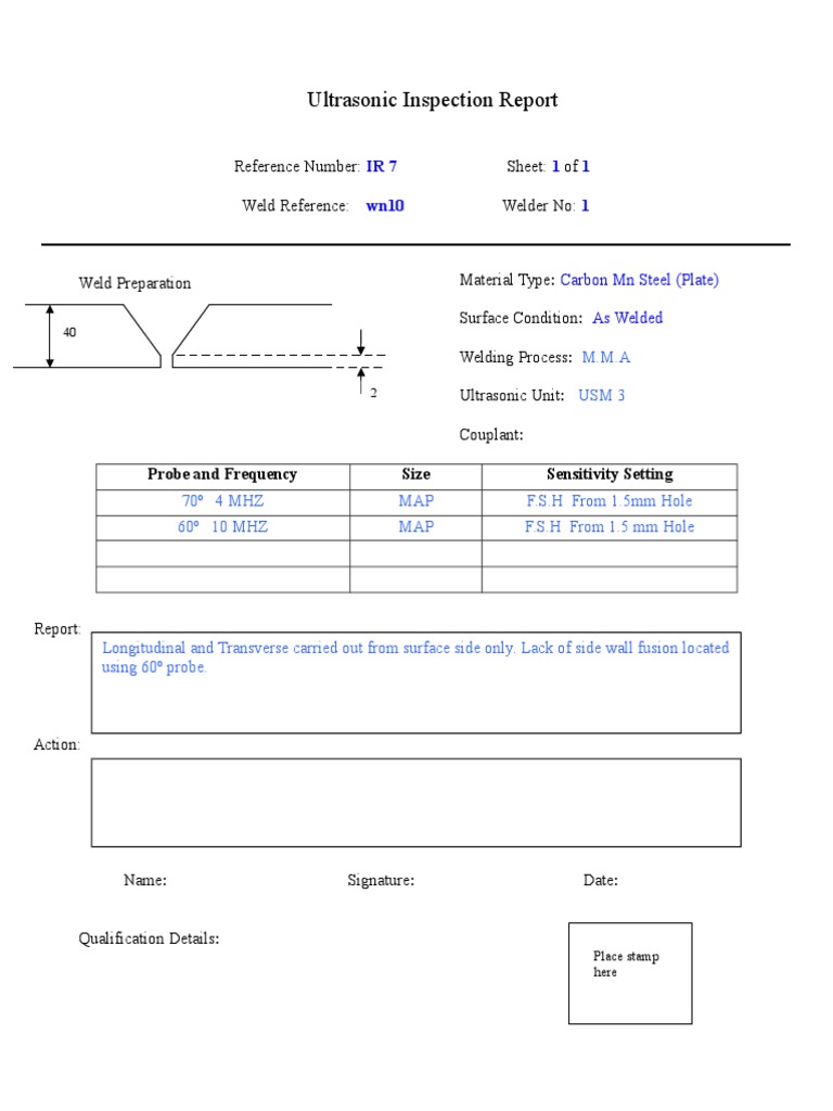 Ultrasonic Inspection Report Appendix 2a | PDF