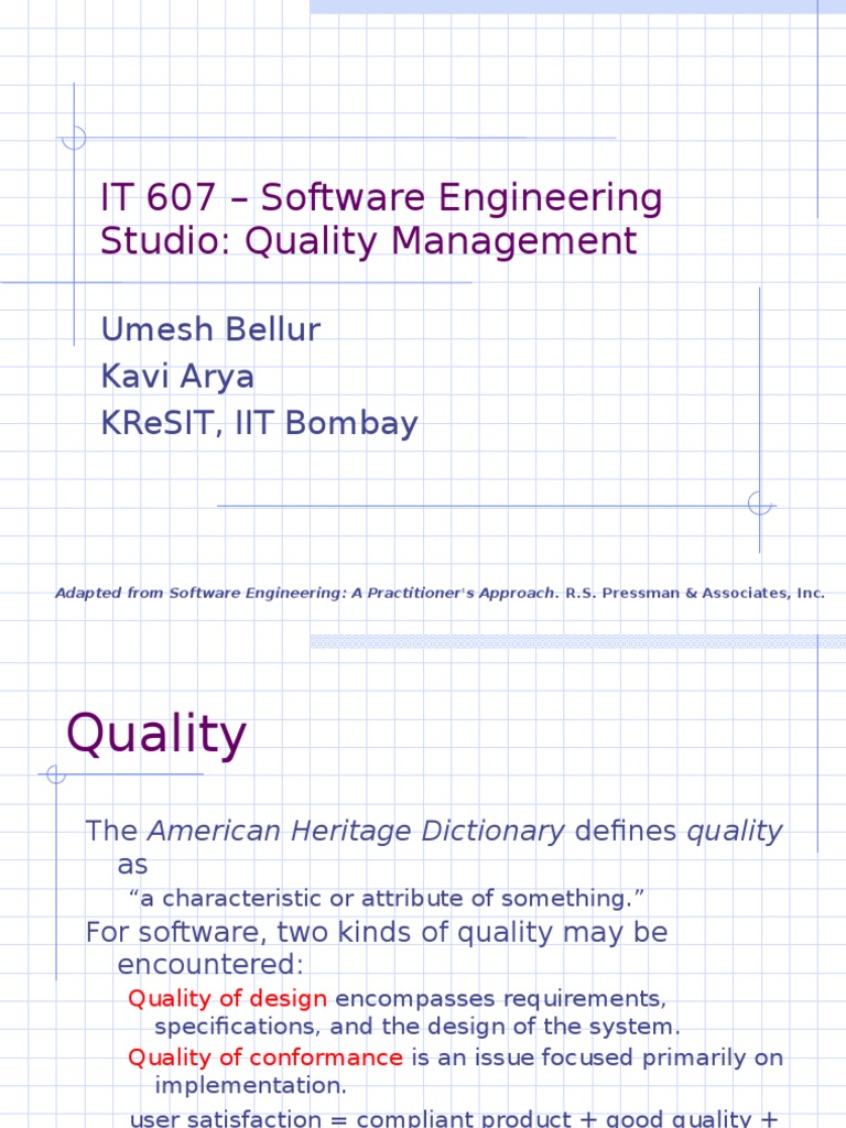 Software Quality Management Overview | PDF | Software Quality | Reliability Engineering