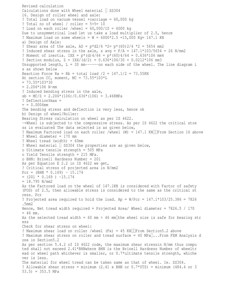 Wheel Calculation | PDF | Bending | Stress (Mechanics)