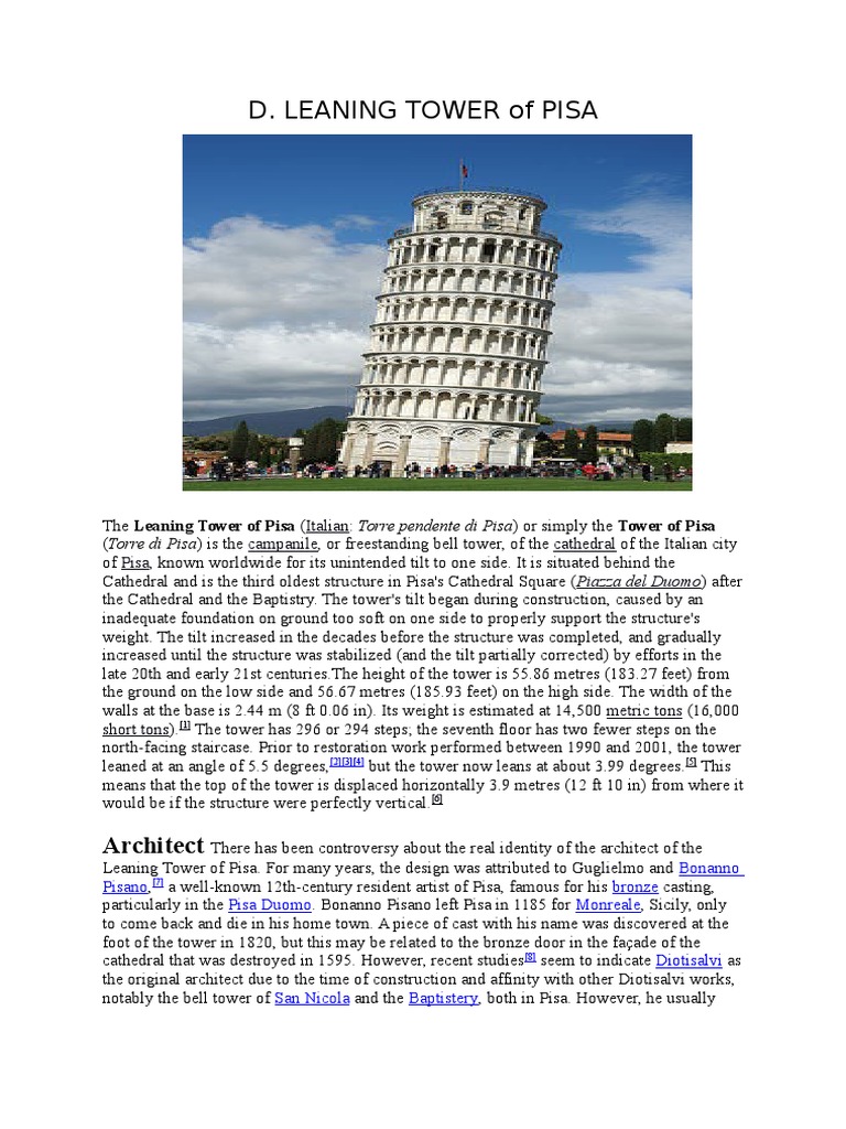 D. Leaning Tower of Pisa | PDF