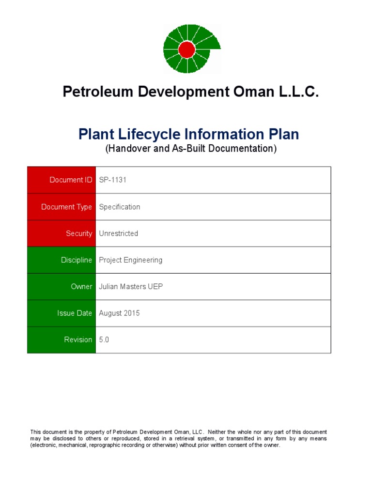 SP-1131 - Handover and As-Built Documentation | PDF | Specification (Technical Standard) | Hvac