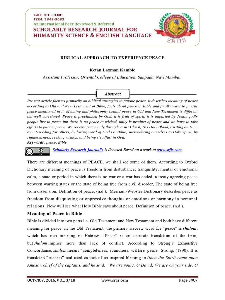 Ketan - Peace and Bible | PDF | Peace | Prayer