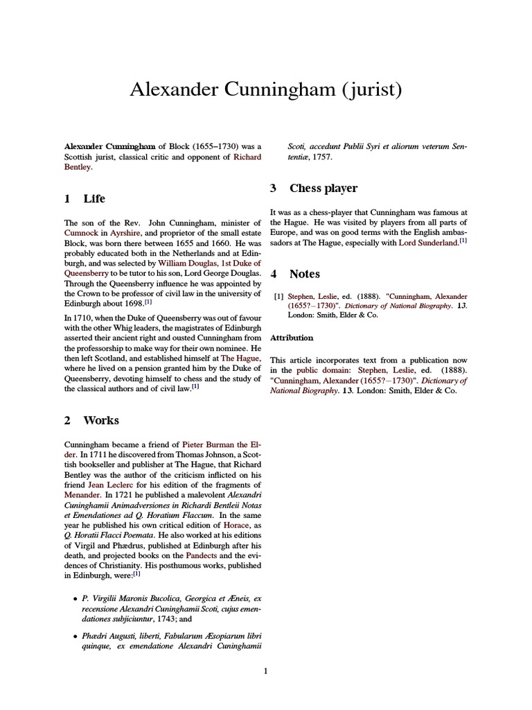Alexander Cunningham (Jurist) | PDF | Classics