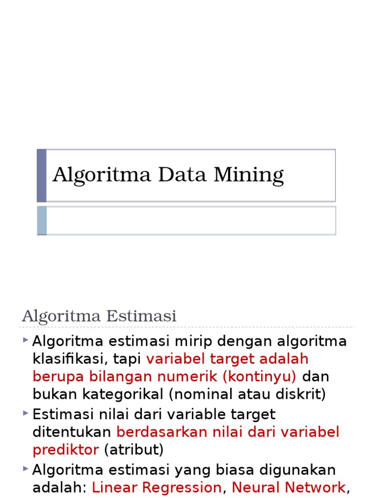 03 Algoritma Data Mining | PDF