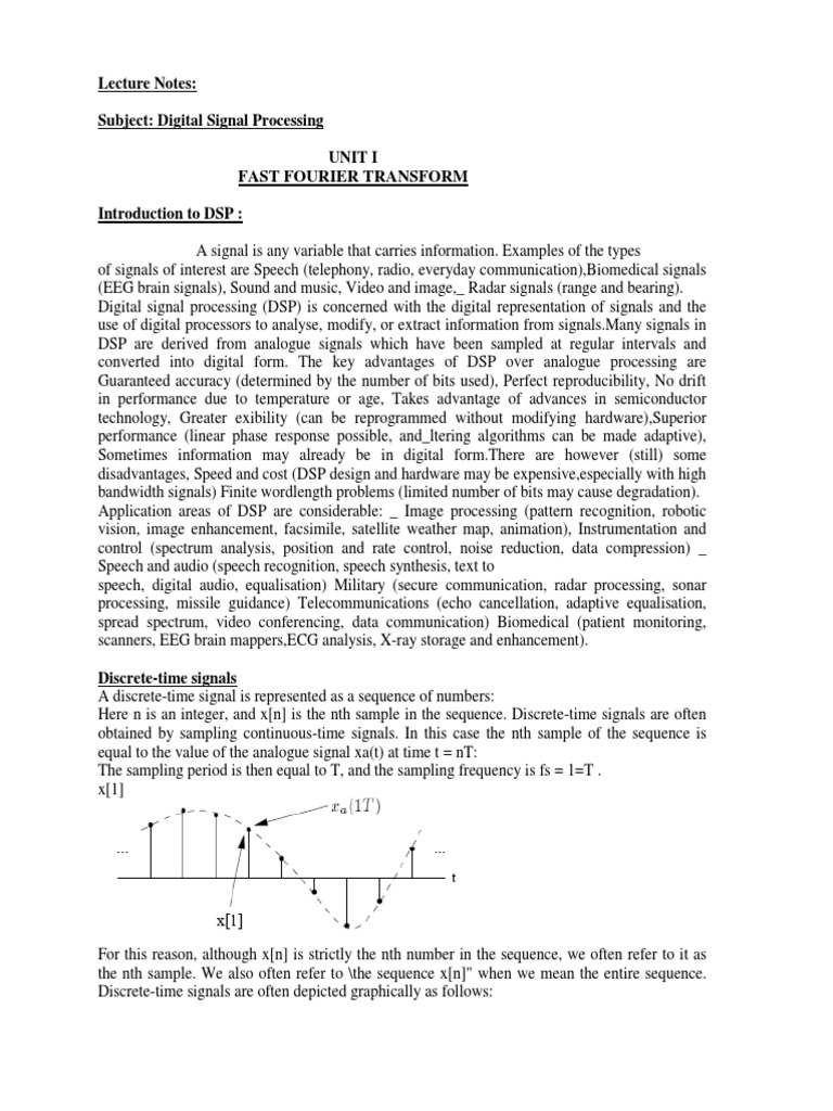 DSP Lecture Notes | Download Free PDF | Discrete Fourier Transform ... DSP Lecture Notes | Download Free PDF | Discrete Fourier Transform ...