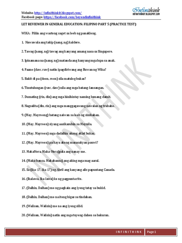 General Education Filipino 5 | PDF
