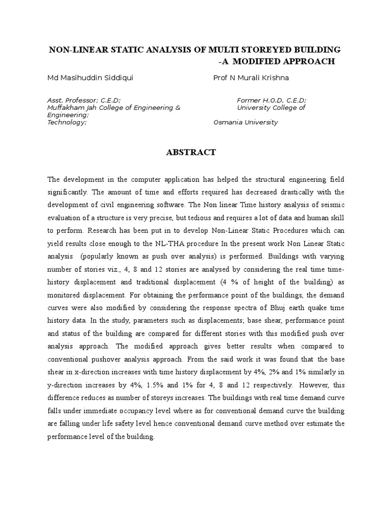 Nonlinear Static Analysis | PDF | Mechanical Engineering | Engineering