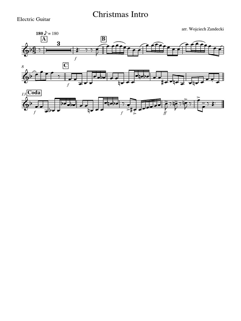 Christmas Intro Electric Guitar | PDF